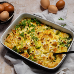 Anything Goes Cheesy Broccoli, Spinach & Feta Strata - SAPA